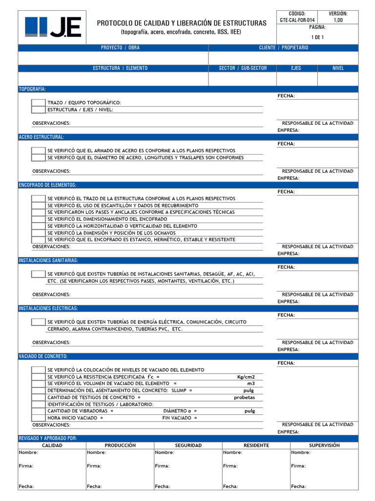 14 PROTOCOLO ESTRUCTURAS | PDF | Hormigón | Acero