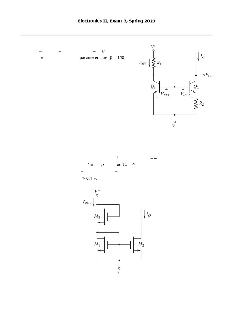 Electronics II 2023 Ex3 | PDF