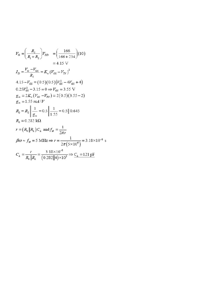 Electronitcs II2024 Ex1 Solution | PDF
