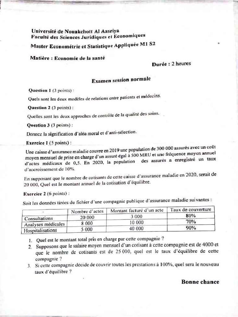 Solution Exo 2 Santé | PDF