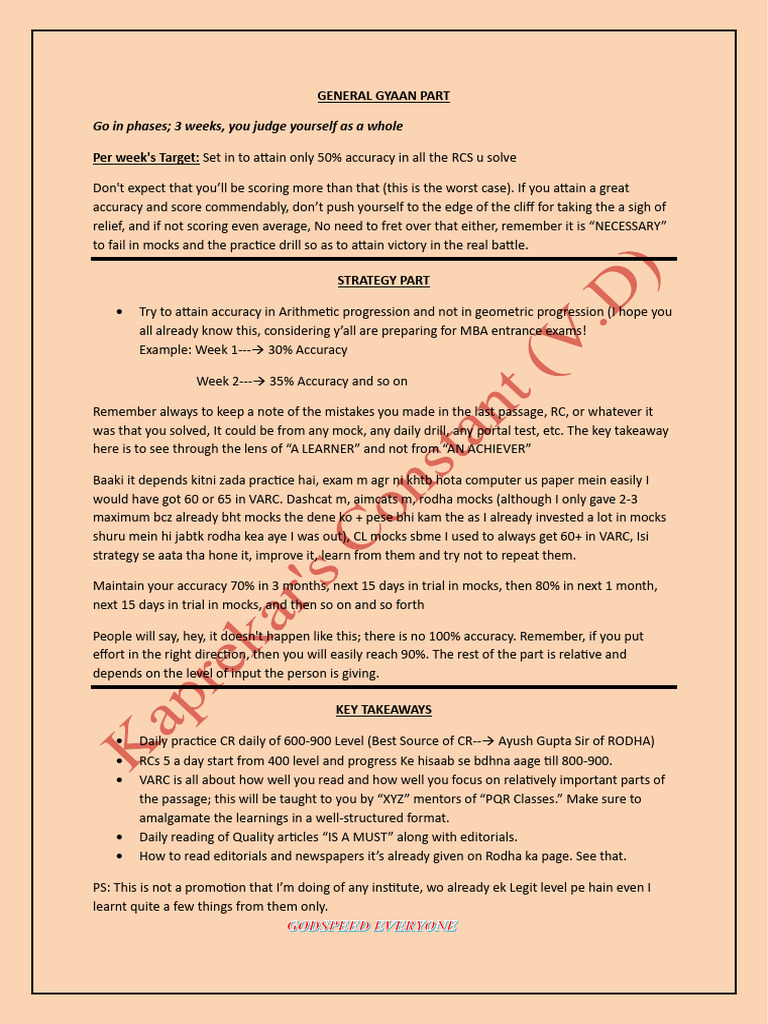 VARC Prepadbsration Strategy (With Proof) | PDF