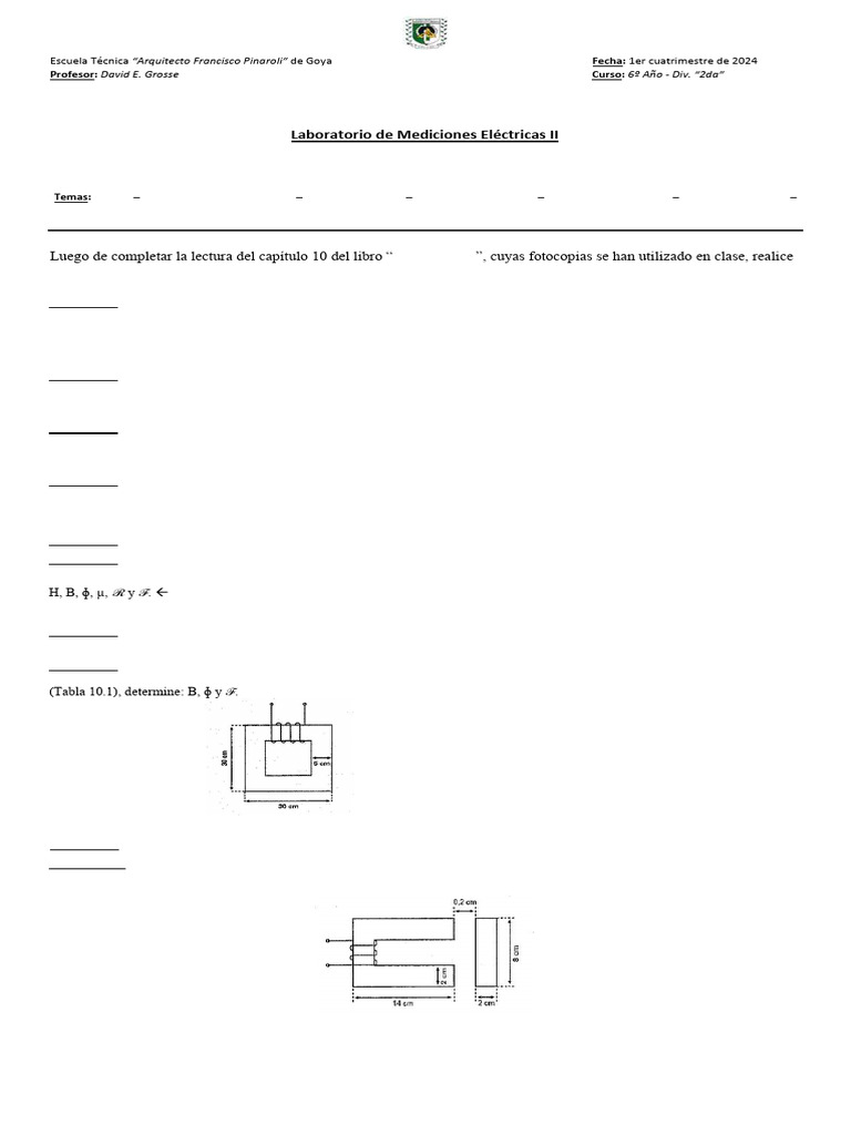 Lab de Med Elect II - Trab Pract Nro 1 - 2024 | PDF | Imán | Inductor