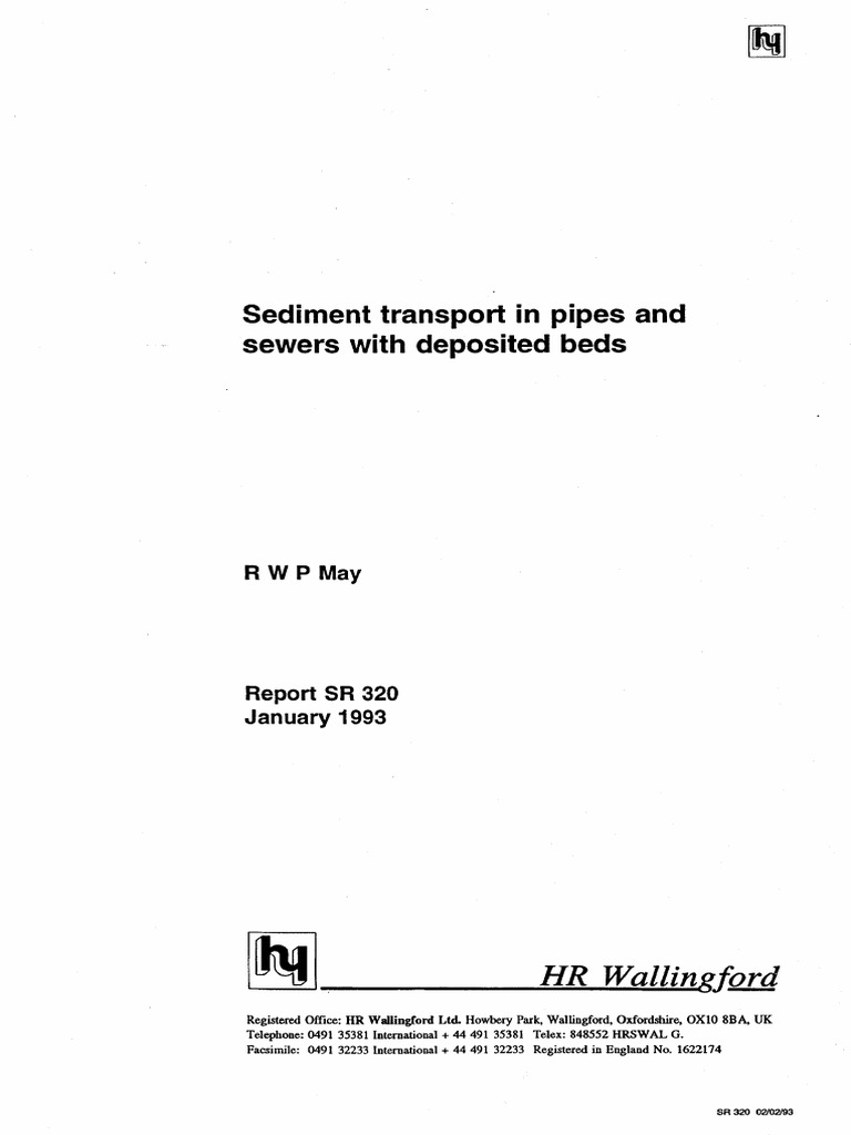 SR320 Sediment Transport Pipes Sewers HRWallingford | PDF | Sanitary ...