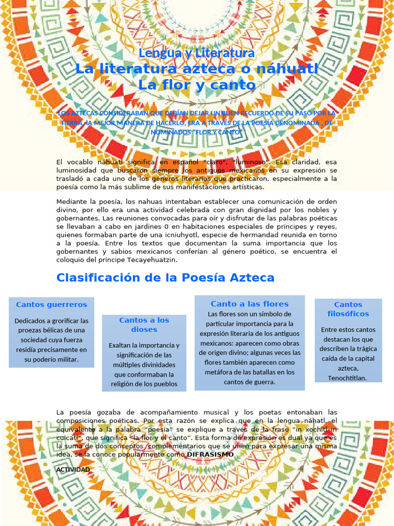Literatura Azteca | PDF | Náhuatl | Poesía