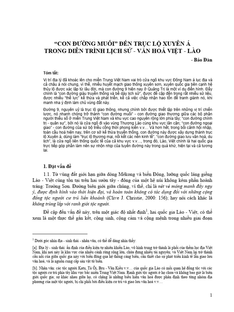 Con Duong Muoi Viet Lao | PDF