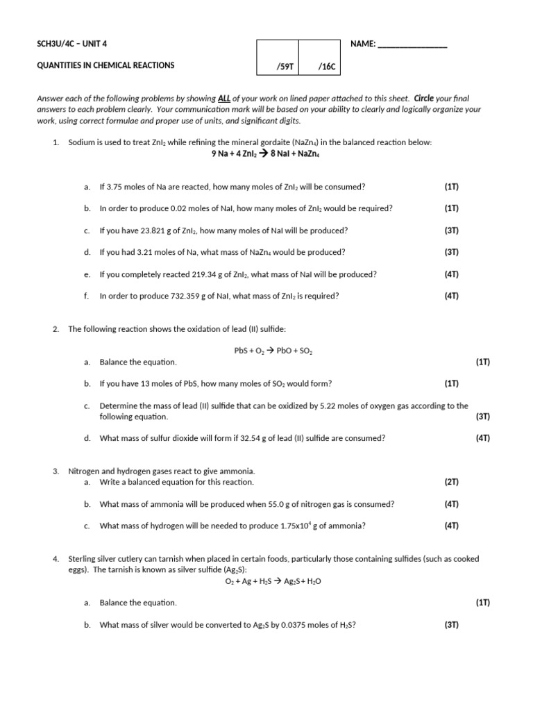 Stoichiometry Assignment | PDF | Sodium Carbonate | Chemical Process Engineering