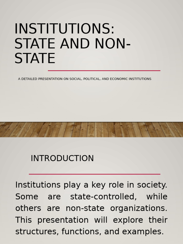 Understanding State and Non-State Institutions | PDF | Institution ...