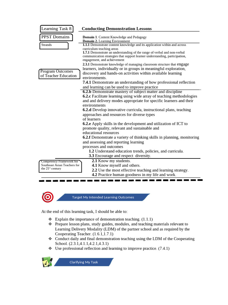 Learning Task 8_075519 | PDF | Learning | Curriculum