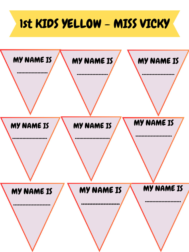 Welcome To 1 Kids - My Name Is.......... | PDF