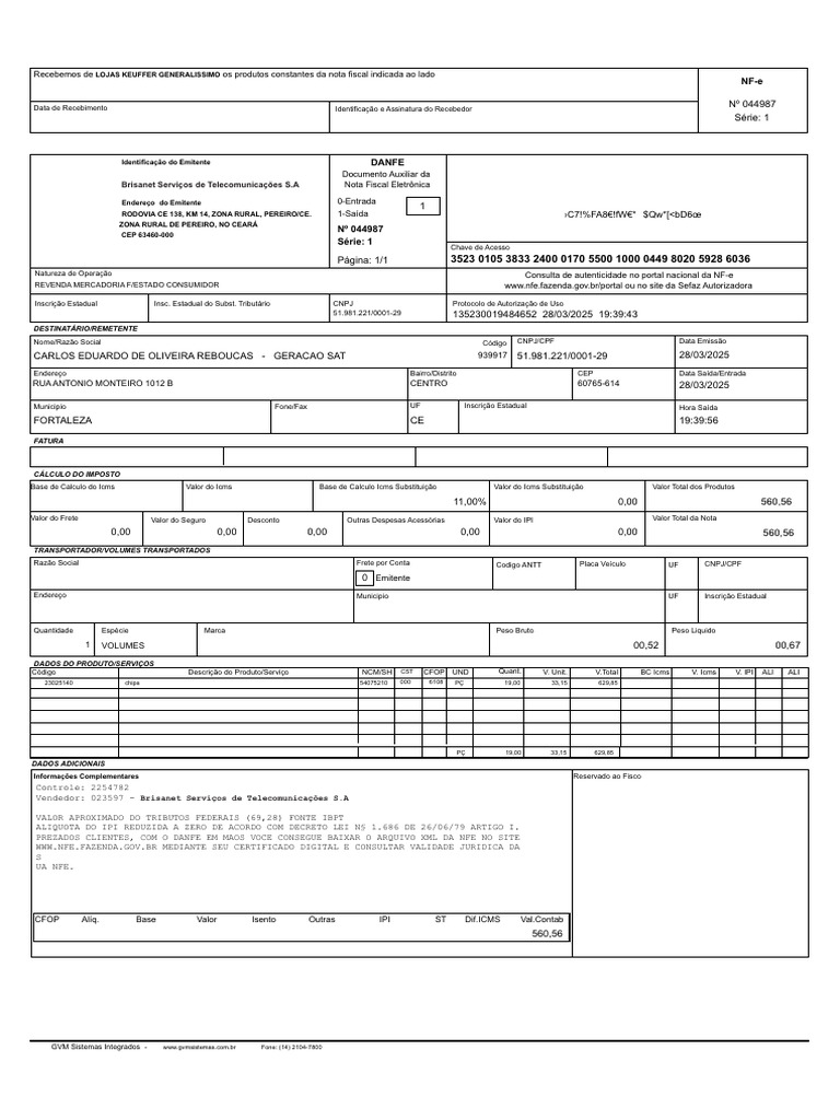 Nota 0032 | PDF | Documentos empresariais | Business