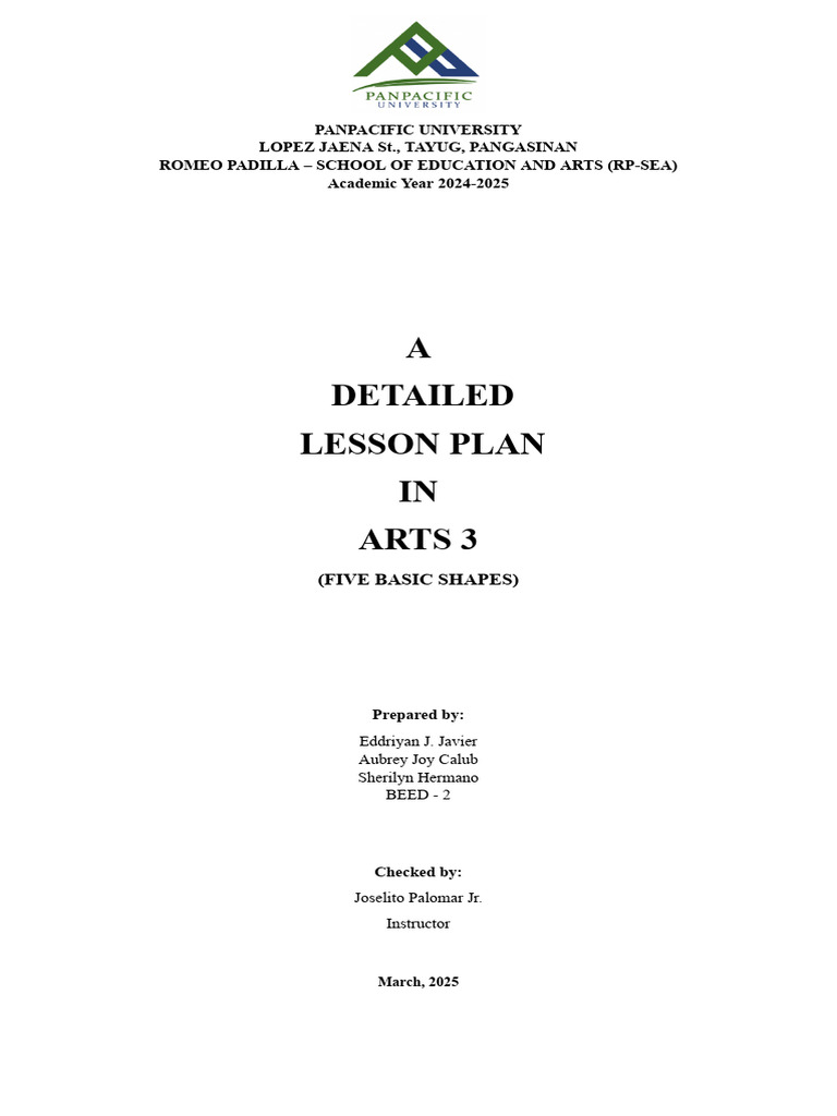 DLP ARTS 3_Five BAsic Shapes.docx | PDF | Shape | Rectangle
