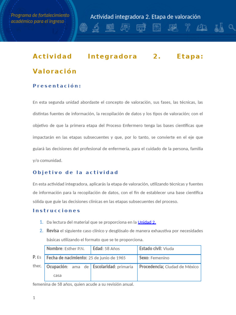 Actividad integradora 2. Etapa de valoración | PDF | Control de la natalidad | Menstruación
