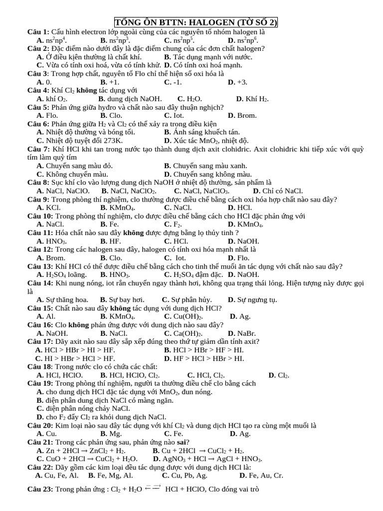 5 - T NG Ôn Halogen | PDF