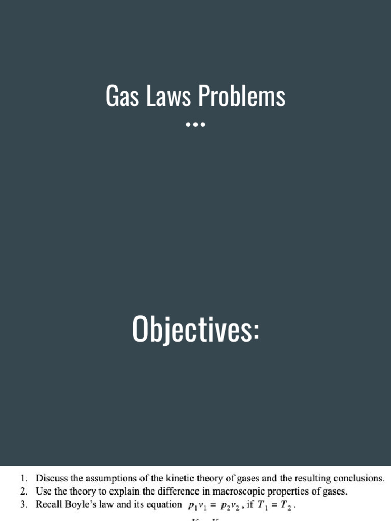 Gas Laws Problems | PDF