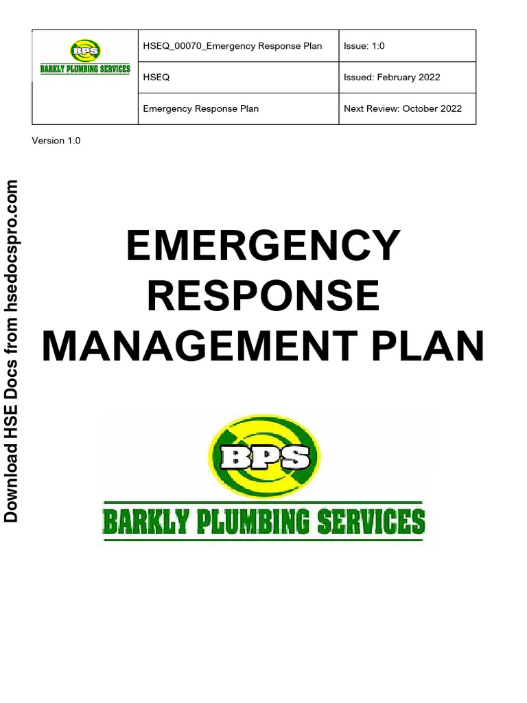 Emergency - Response - Management Plan | PDF | Emergency | First Aid