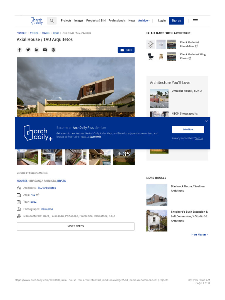 Axial House - TAU Arquitetos - ArchDaily | PDF | Building Engineering ...