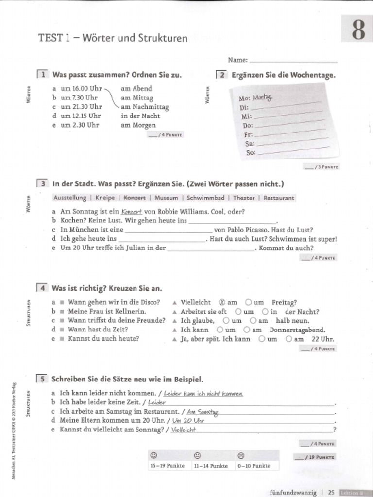 Test Trainer A1 - L8 | PDF