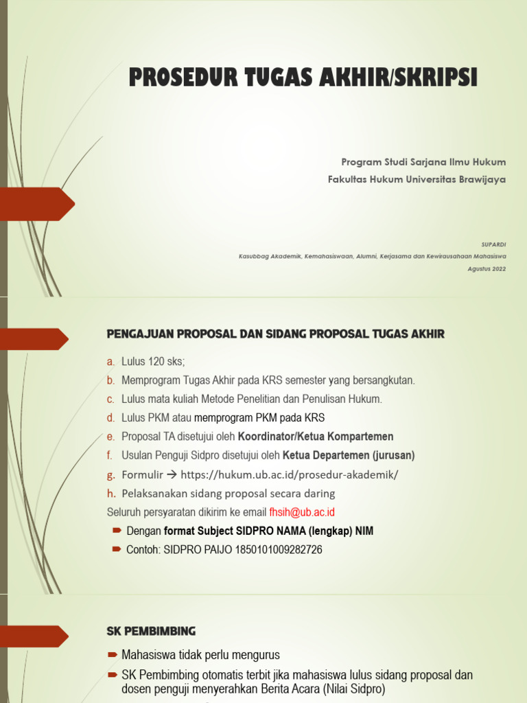 Prosedur Tugas Akhir Sih 2023 | PDF