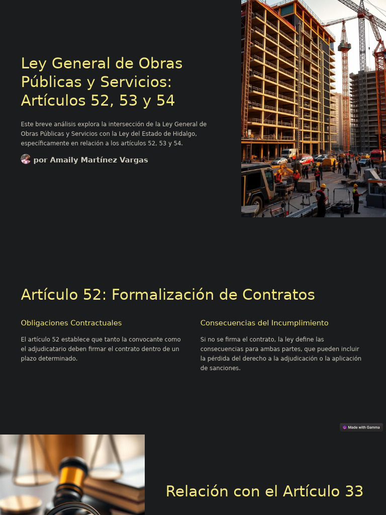 Ley General de Obras Publicas y Servicios Articulos 52 53 y 54 | PDF ...
