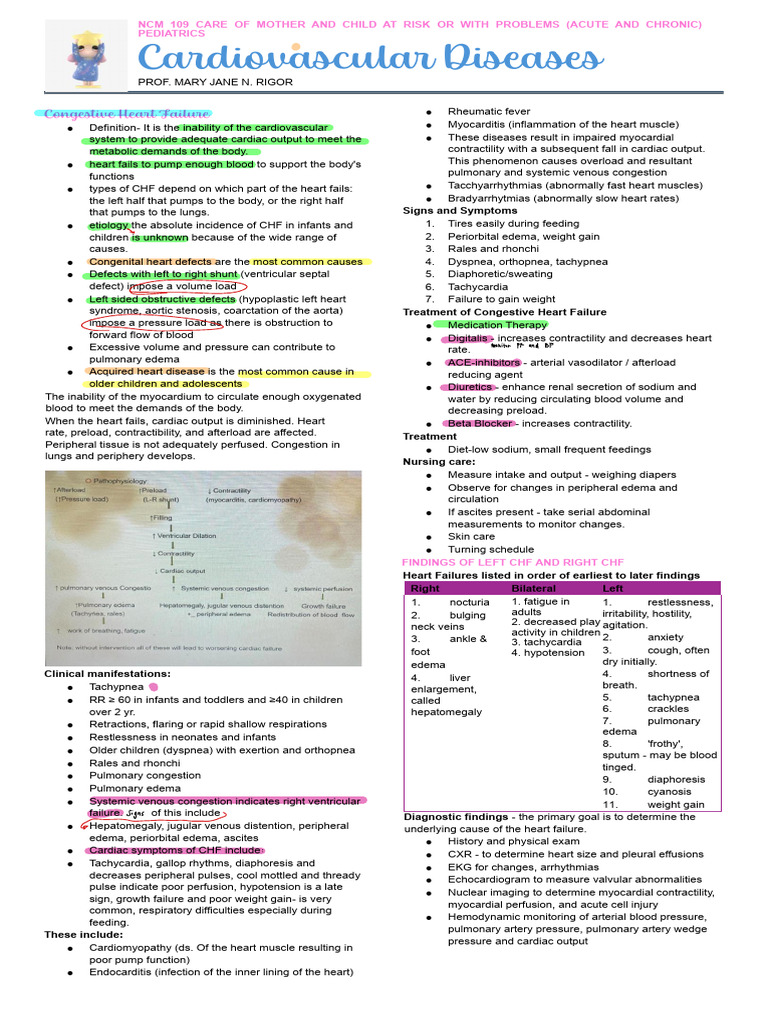 pedia cardio | PDF | Congenital Heart Defect | Heart