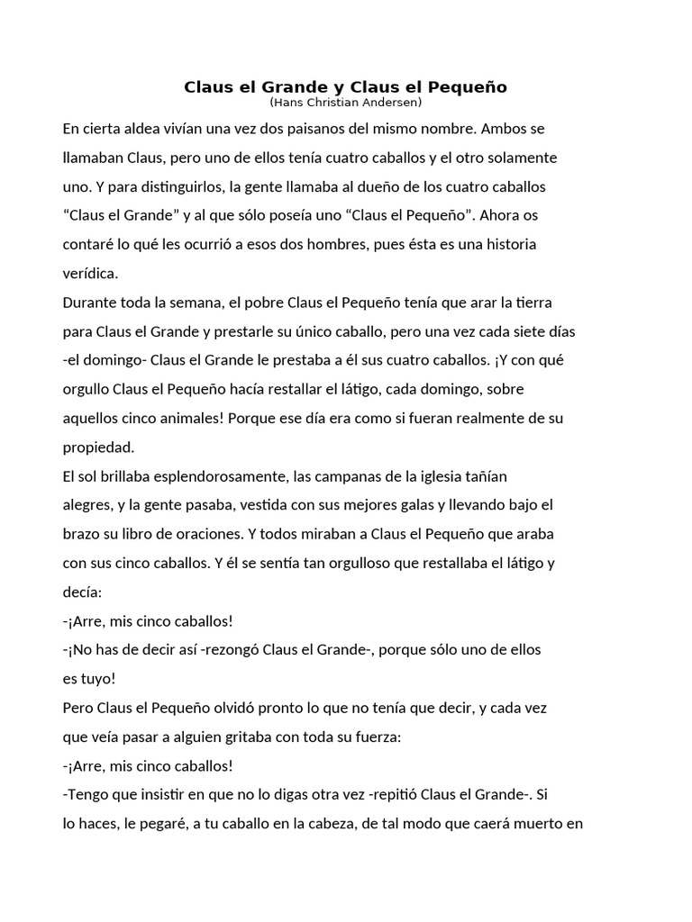 Claus el Grande y Claus el Pequeño | PDF