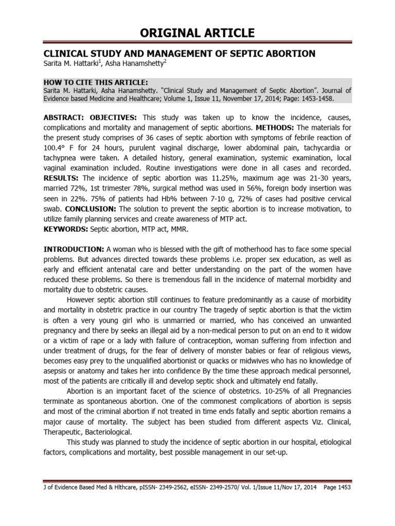 clinical-study-and-management-of-septic-abortion.pdf | PDF | Abortion ...
