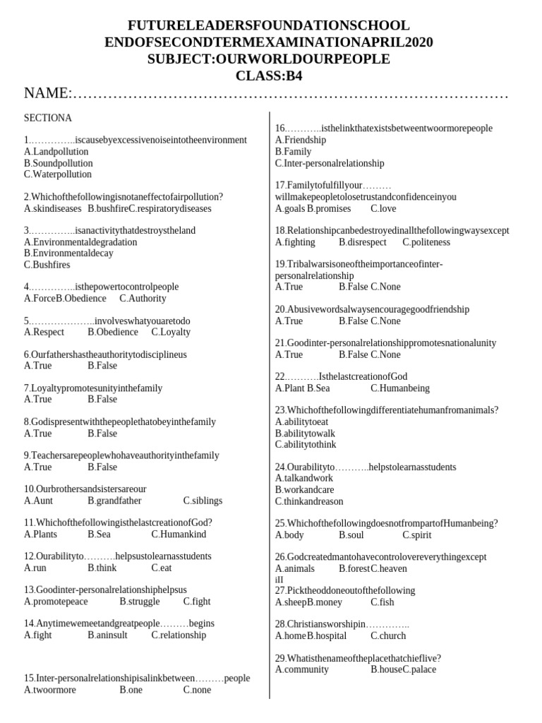 Term 2 Owop 4 6 Questions | PDF