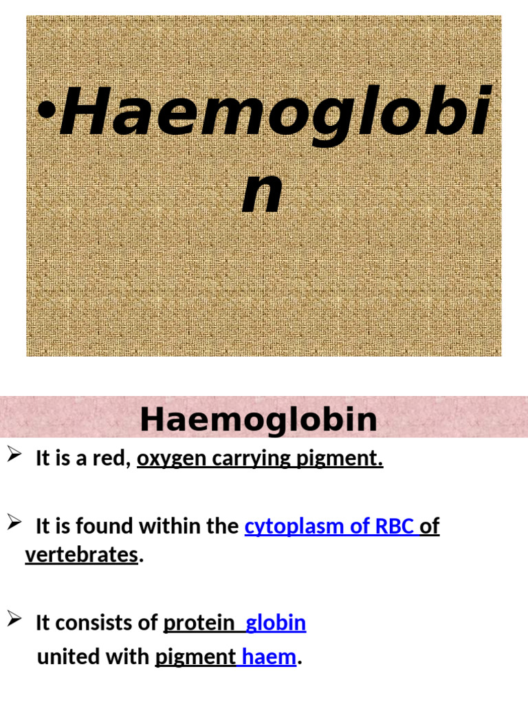 Haemoglobin | PDF | Hemoglobin