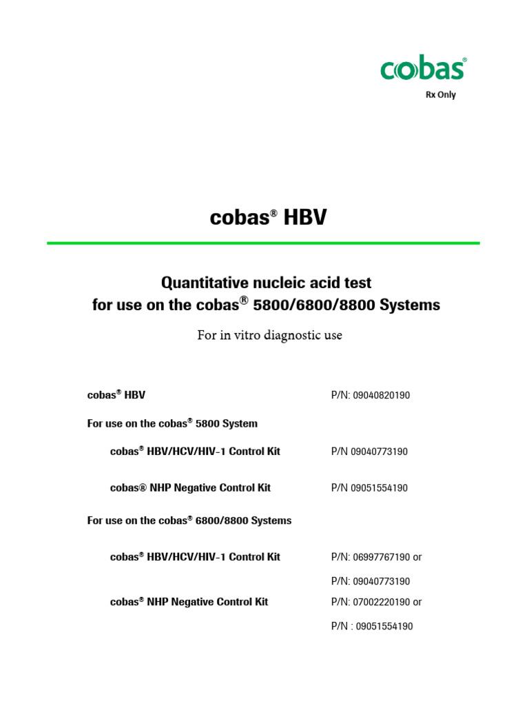 Cobas® HBV | PDF | Hepatitis B | Infection