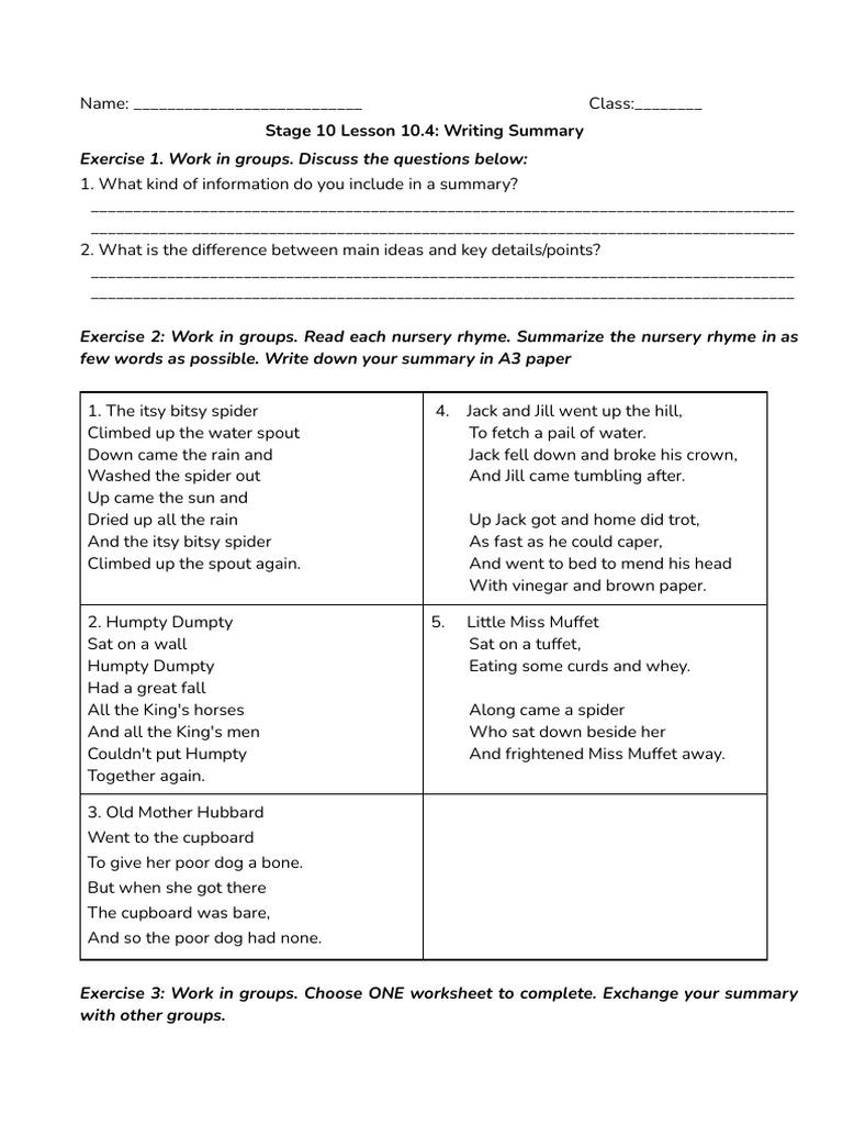 Lesson 10.4 Handout Writing | PDF | Ninja | Circus