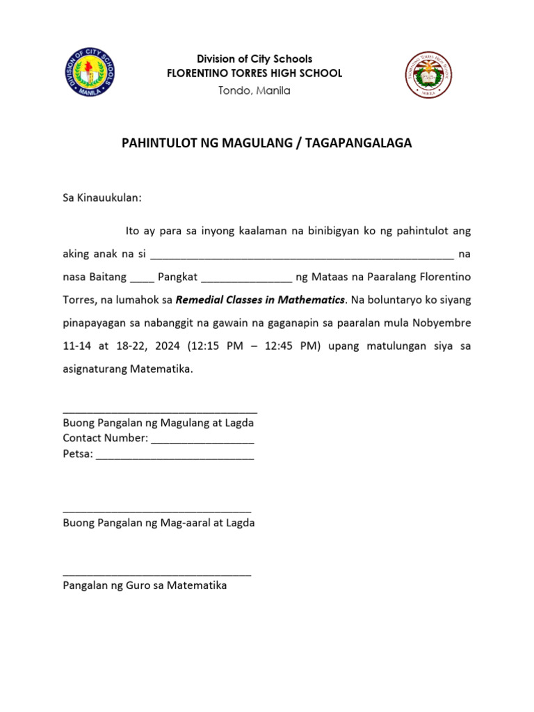 Remedial-Class-Consent-Letter | PDF