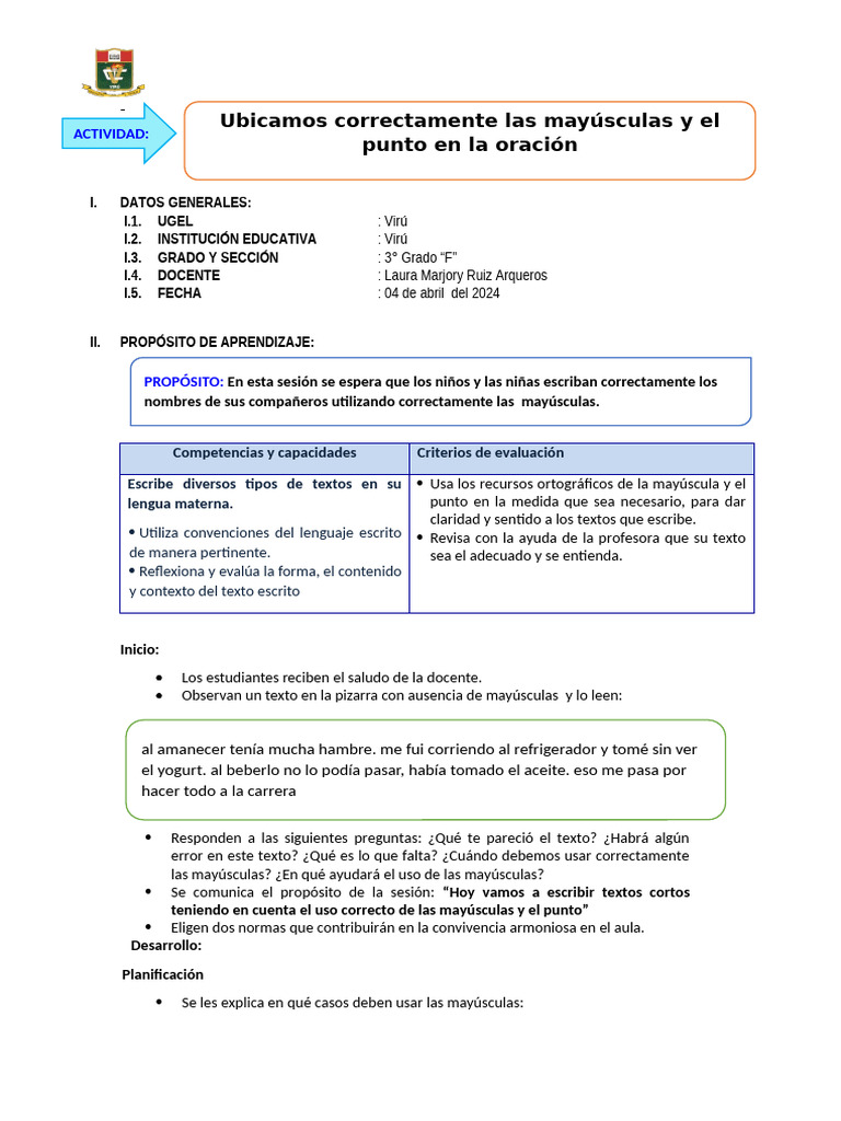 sesion uso de mayusculas | PDF | Puntuación | Publicación
