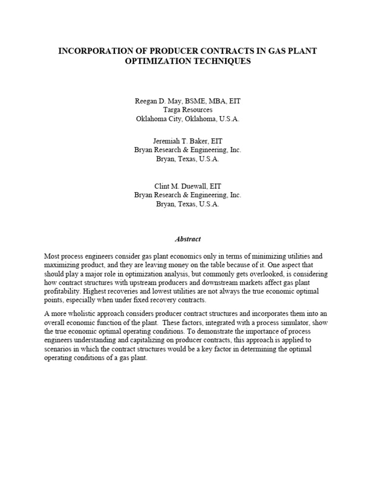 Incorporation of Producer Contracts | PDF | Gases | Natural Gas Processing