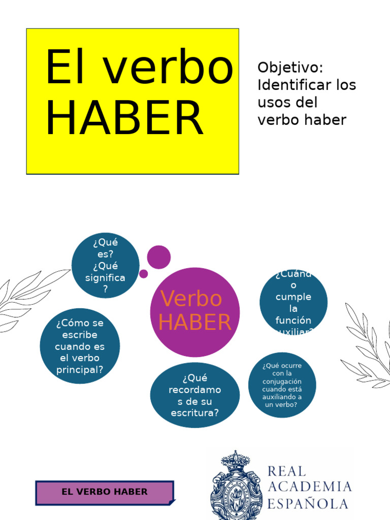 Usos del verbo haber en español | PDF | Verbo | Asunto (gramática)