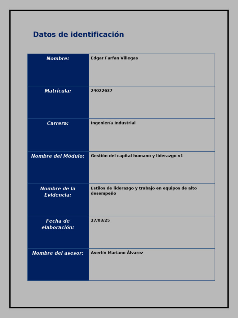 Farfan - Edgar - Estilos de Liderazgo | PDF