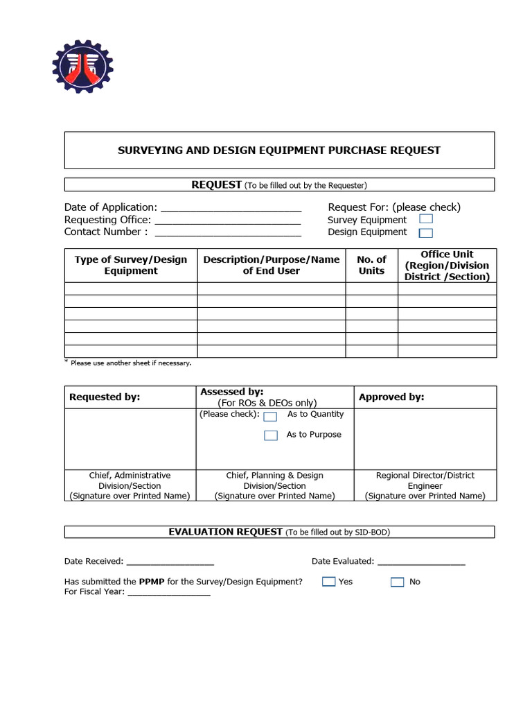 Surveying and Design Equipment Request | PDF