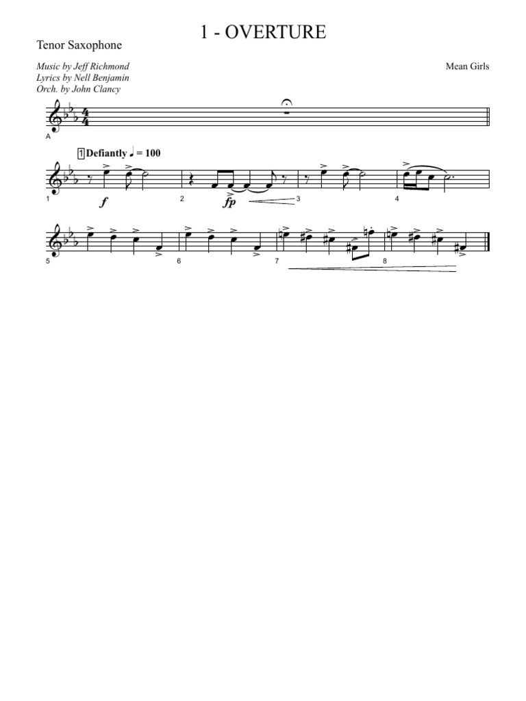 1 Overture - Tenor Saxophone | PDF