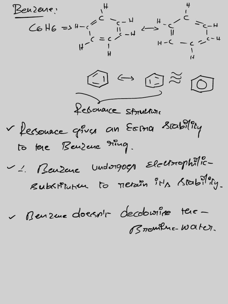 Electrophilic Substitution Reactions of Benzene - Notes | PDF