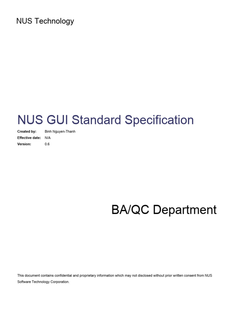 NUS GUI Standard Specification 0 6 | PDF | Icon (Computing) | Menu ...