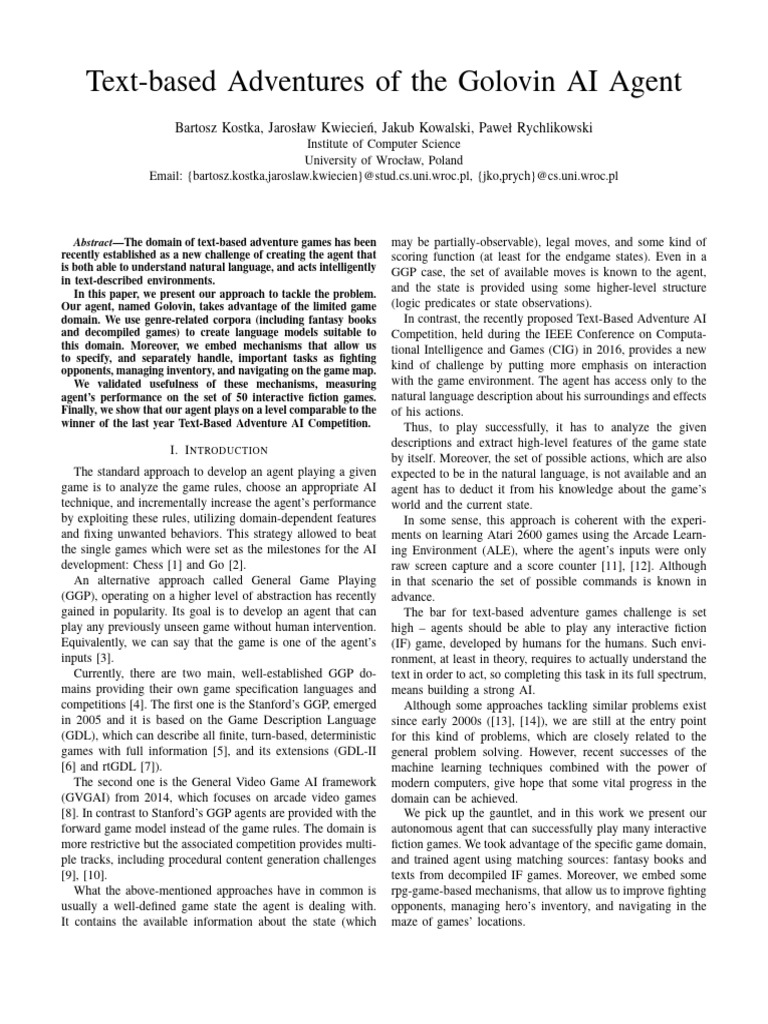 Text_based_adventures_of_the_golovin_AI | PDF | Artificial Intelligence ...