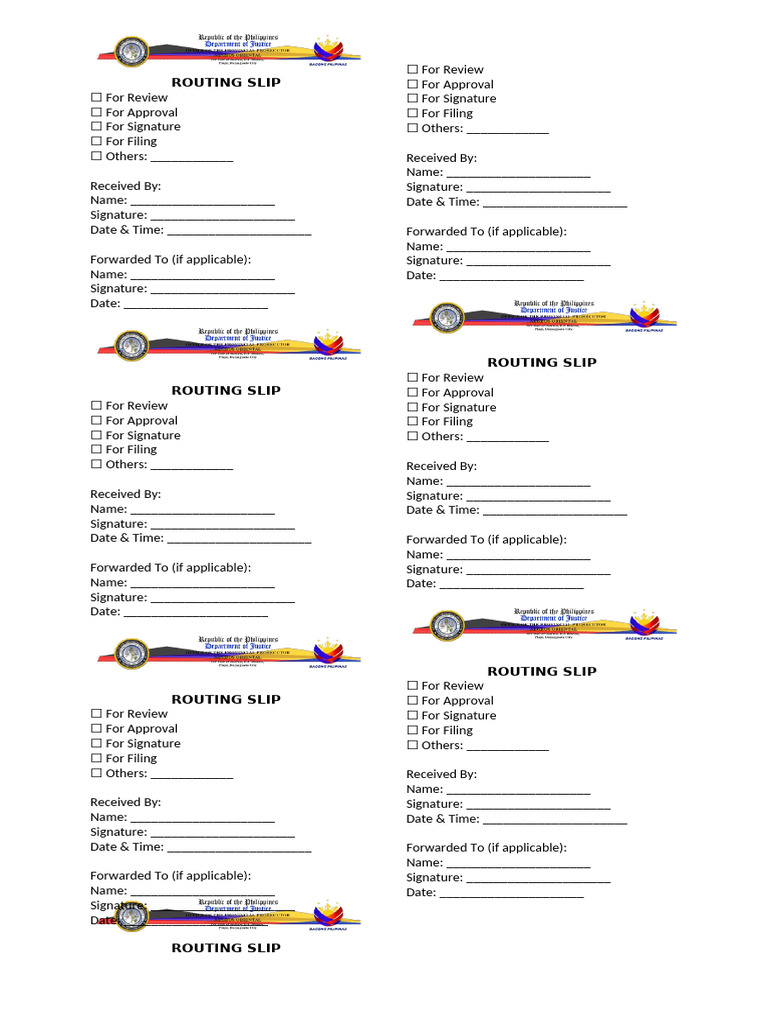 Routing Slip | PDF