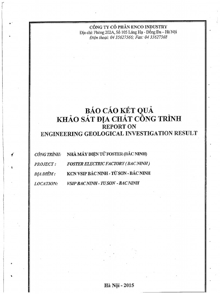 Report On Engineering Geological Investigation Result | PDF