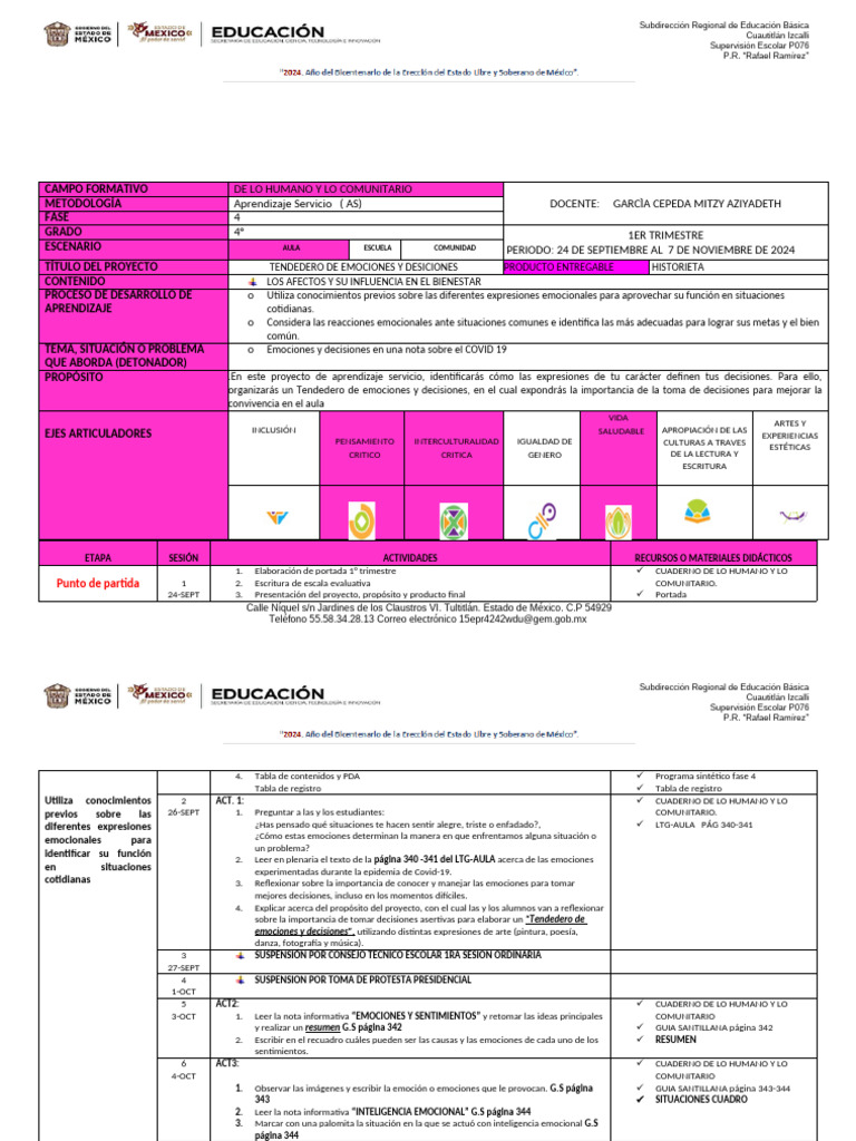 Tendedero de Emociones y Decisiones | PDF | Las emociones | Evaluación