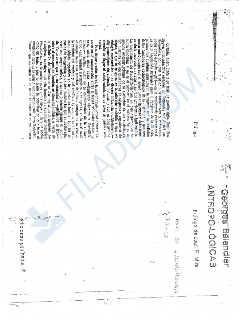 Balandier Antro-Pologia | PDF