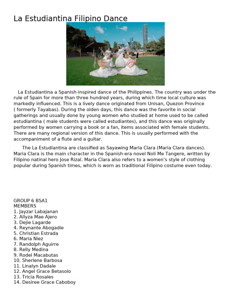 La Estudiantina Filipino Dance Pdf