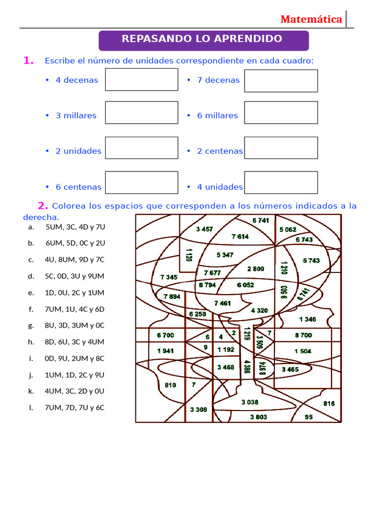 Repasando Lo Aprendido para Cuarto Grado de Primaria | PDF