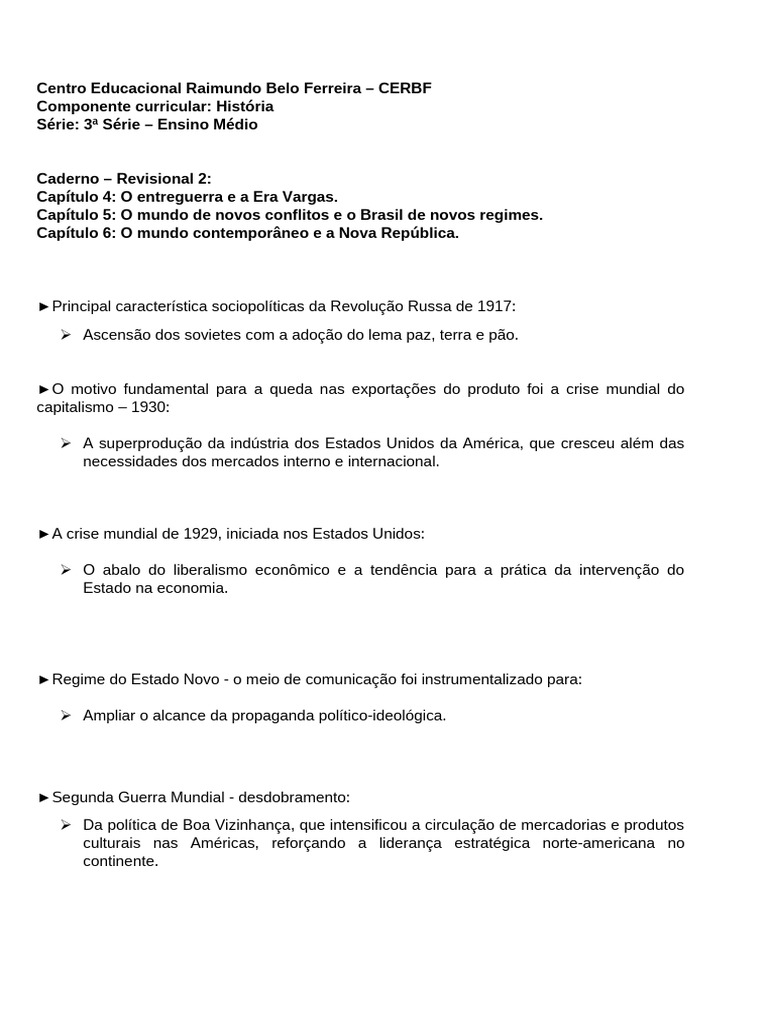 Resumo Histã - Ria 3â Sã - Rie em 4âº Bi-1 | PDF