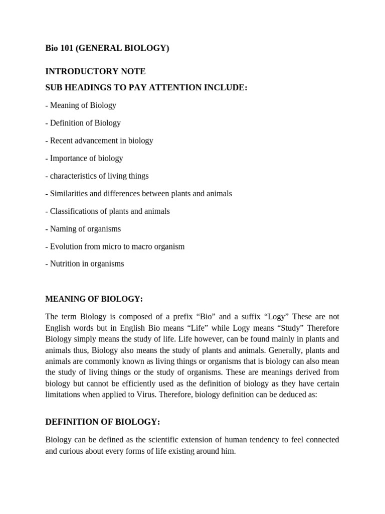 BIO 101 (General Biology) | PDF | Plants | Reproduction