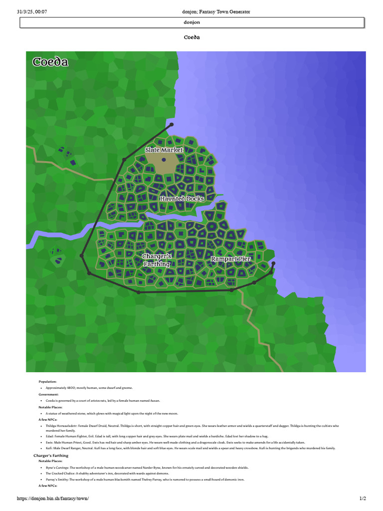 donjon; Fantasy Town Generator | PDF