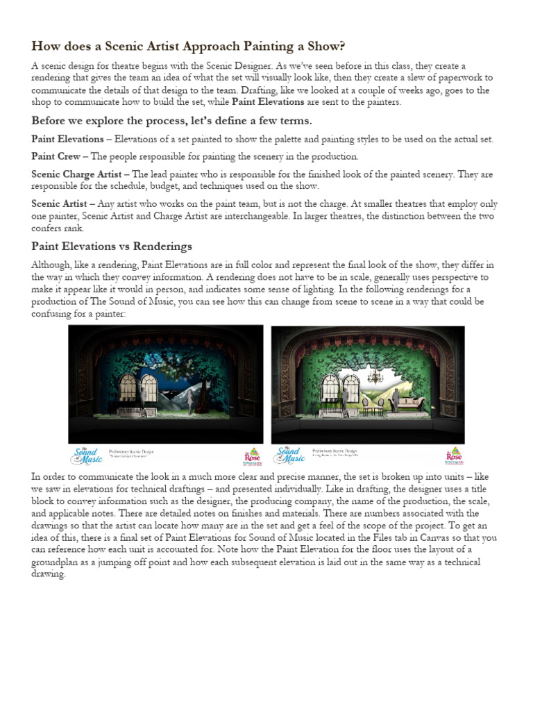 Scenic Painting Process Explained | PDF | Color | Paint